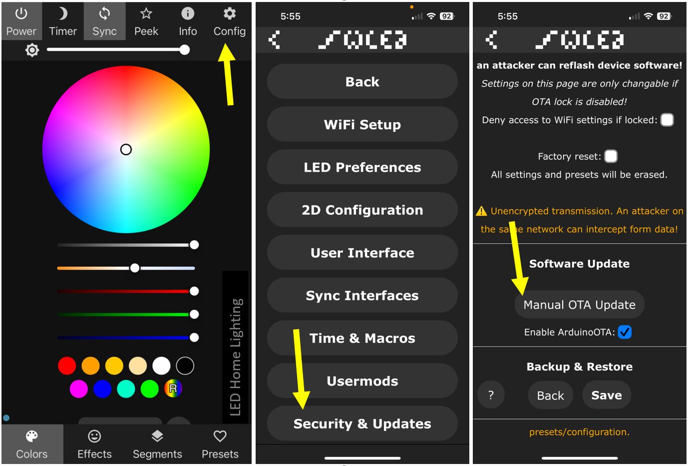 How to install updates to WLED - LED Home Lighting of Utah