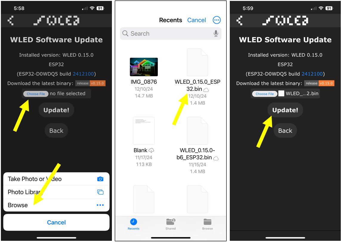 How to install updates to WLED - LED Home Lighting of Utah