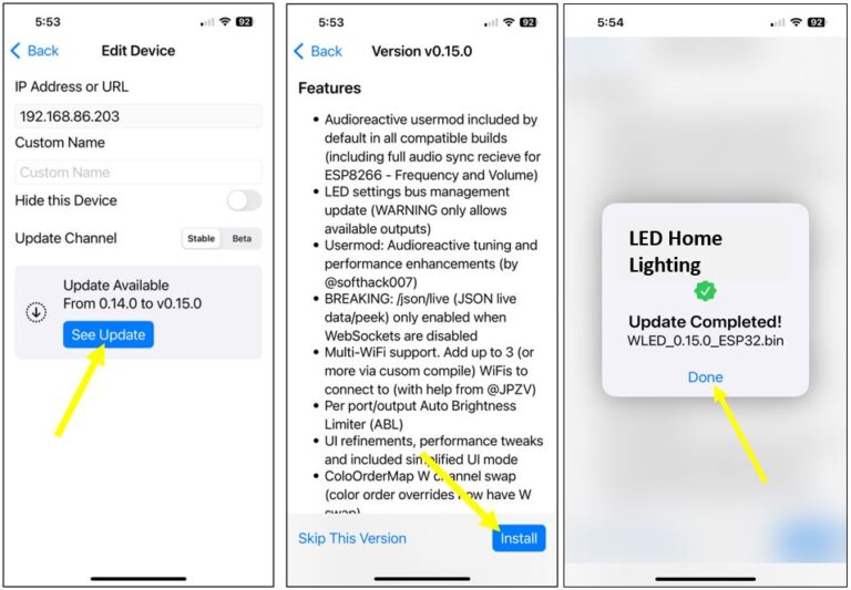 How to install updates to WLED - LED Home Lighting of Utah